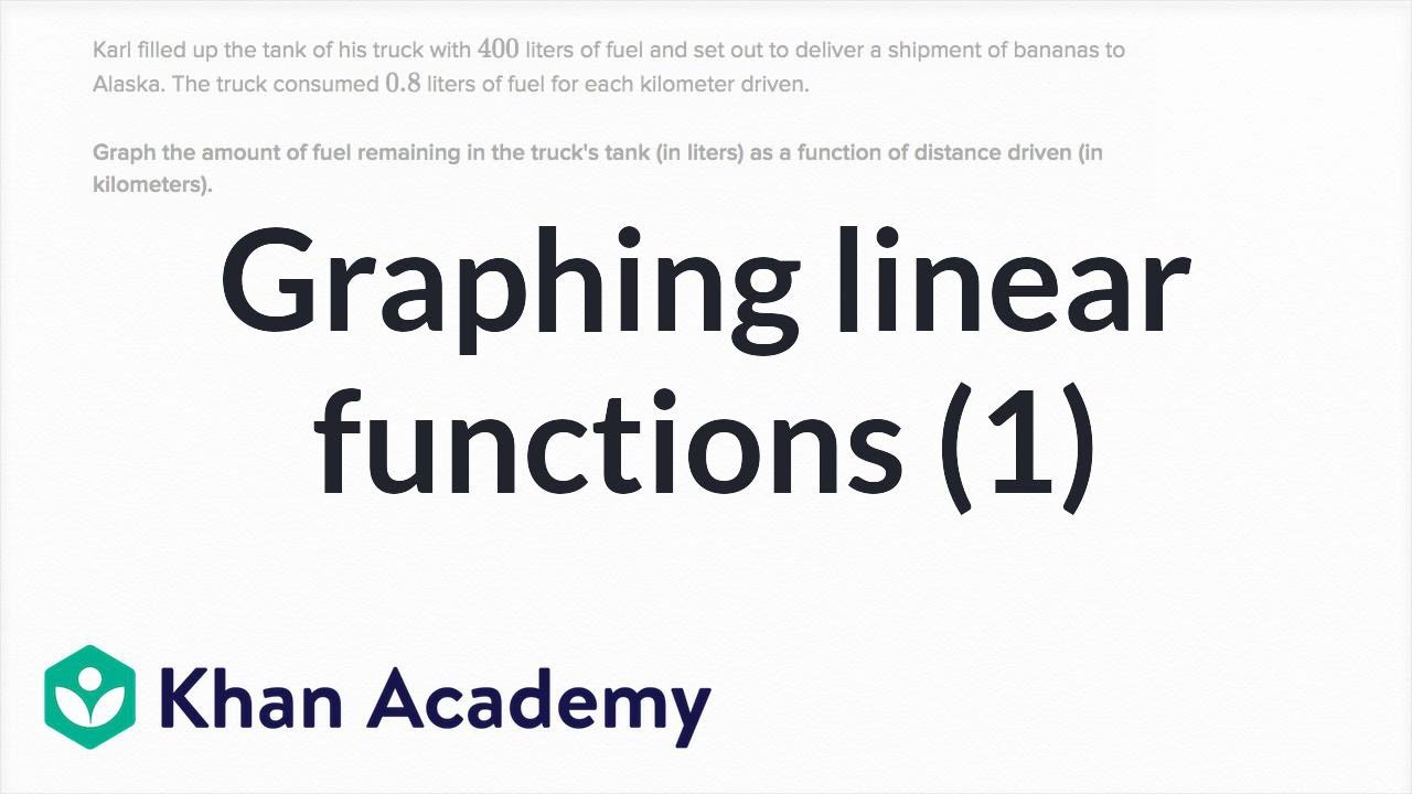 Graphing Linear Functions Example 1 Algebra I Khan Academy Youtube