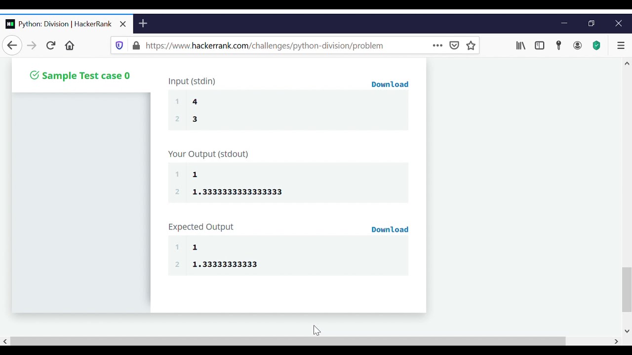 Python Division Hackerrank Python Youtube