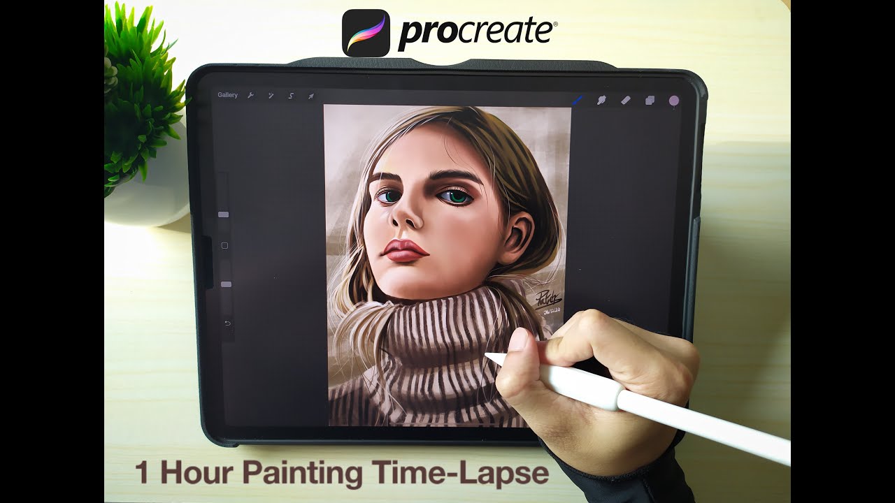 Portrait Painting On Ipad Pro 2020 By Procreate 1 Hour Time Lapse