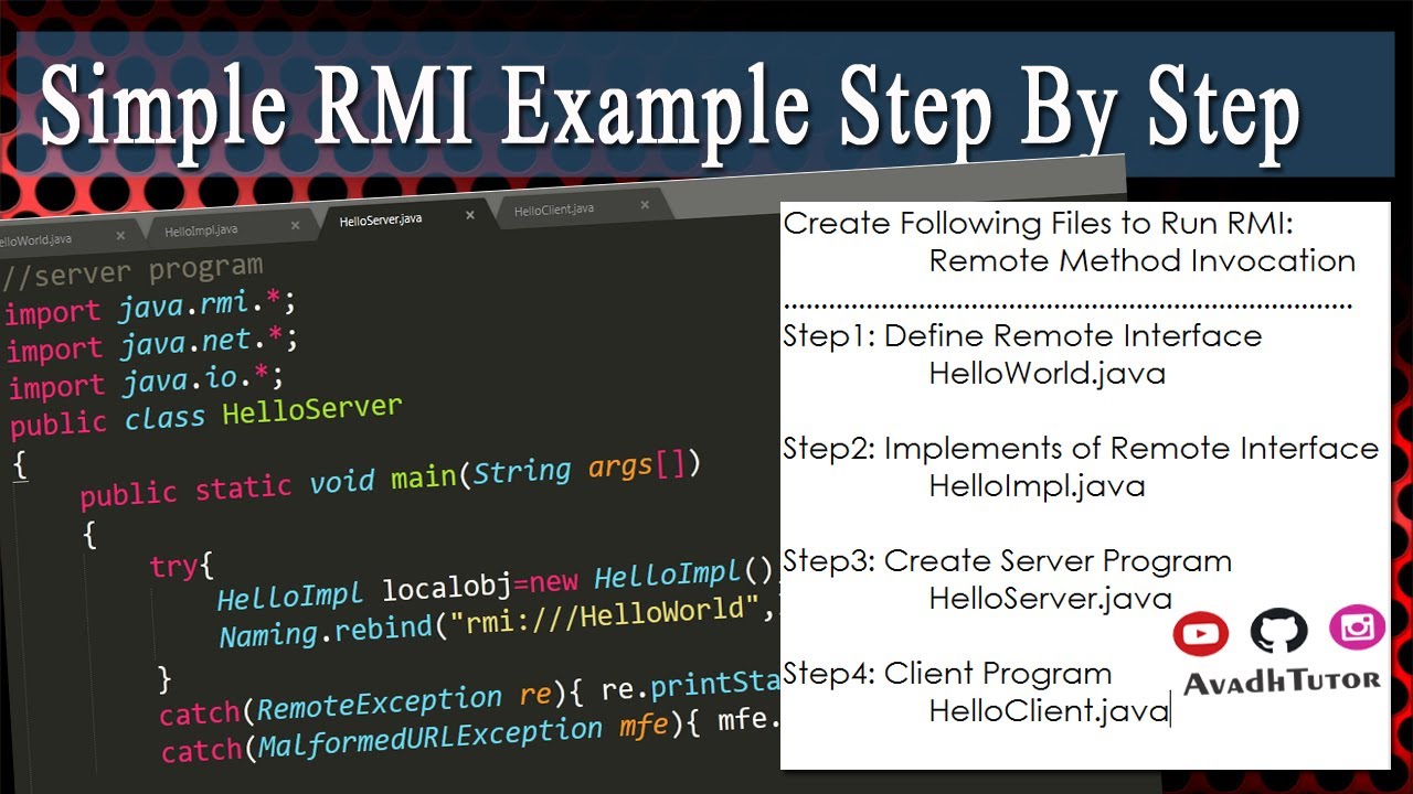 Simple Rmi Example Rmi Example In Java Java Rmi Tutorial
