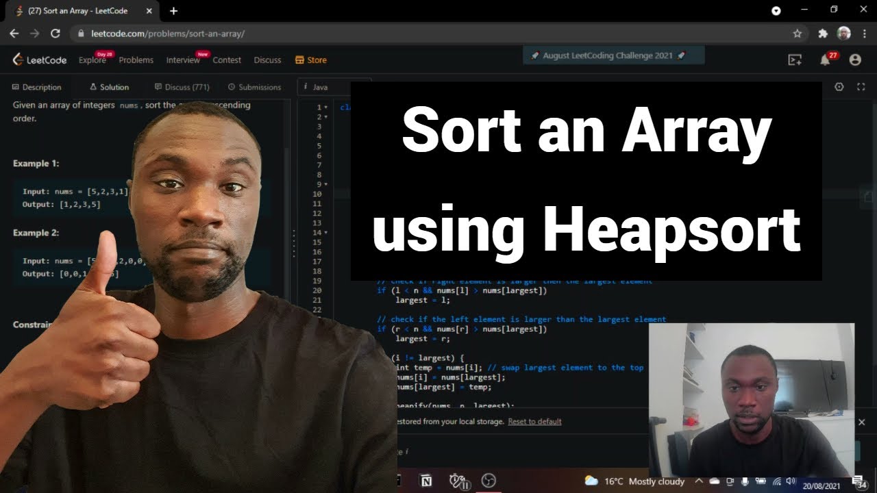 Sort An Array Heapsort Java Youtube