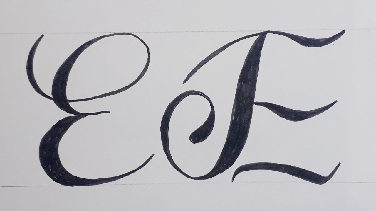 Calligraphy Handwriting Letter E In Cursive Design How To Write