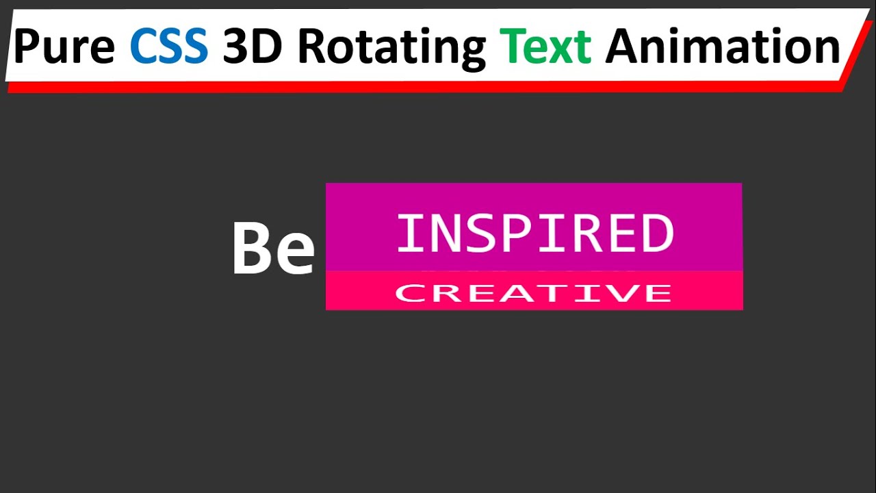 Awesome Text Animation With Pure Html And Css 3d Text Rotation