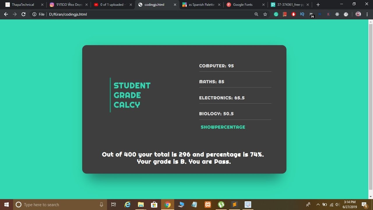 Grade Calculator Javascript At Wallace Yang Blog