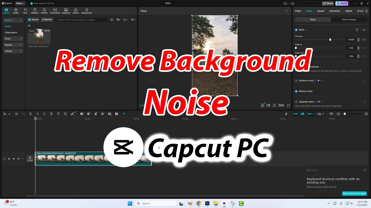 How To Remove Background Noise In Capcut Pc Youtube