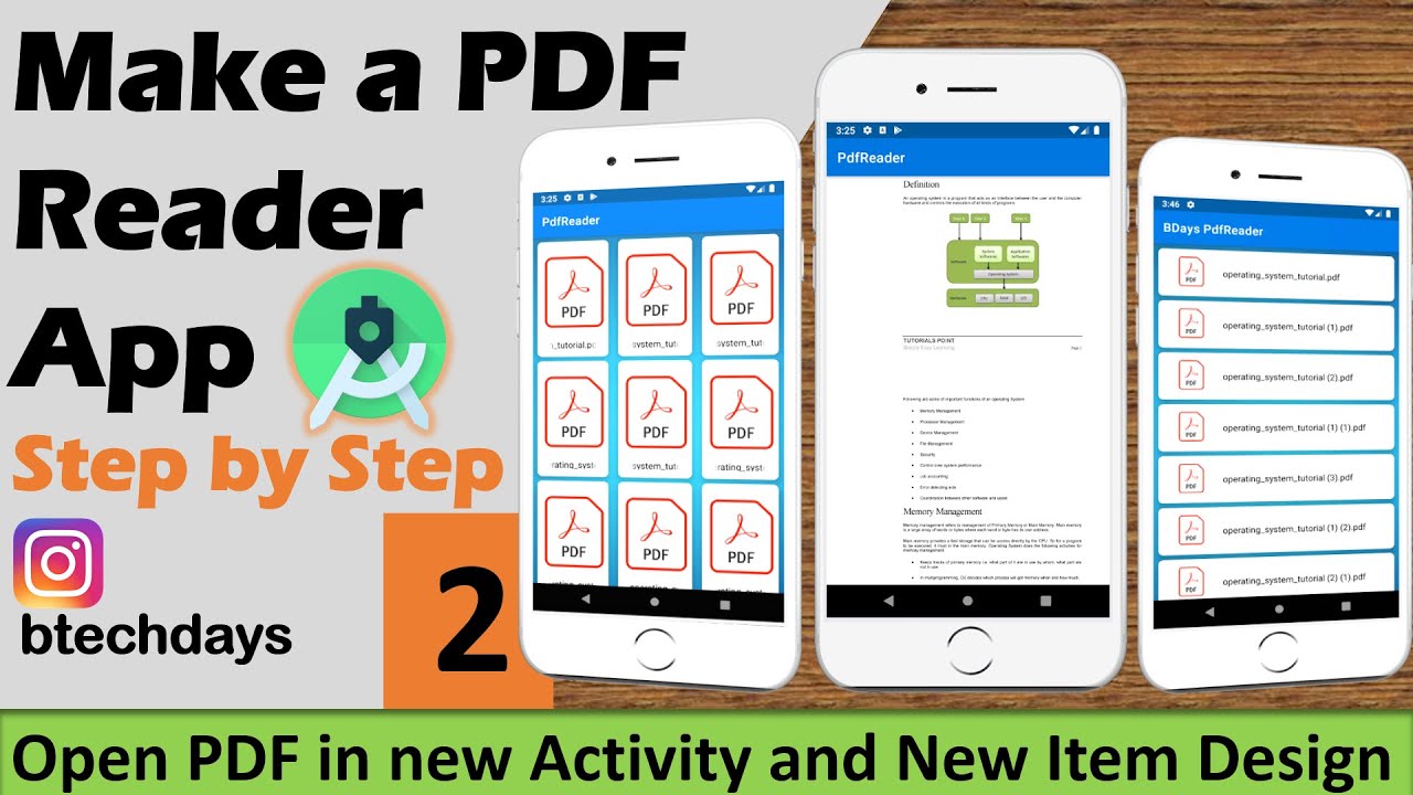 2 Pdf Reader App Open Pdf In New Activity And New Item Design