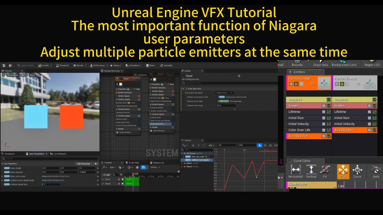 Ue5 Niagara Vfx Tutorial Series 02 Adjust Multiple Emitters At The Same