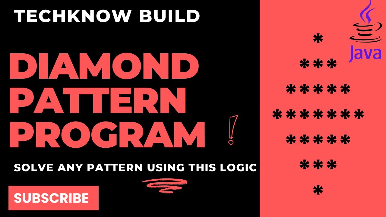 Diamond Star Pattern Program In Java Youtube