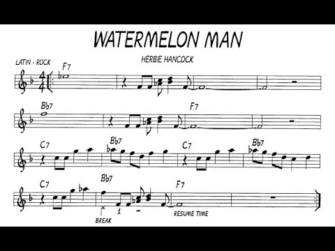 Watermelon Man Herbie Hancock Play Along Backing Track With Score