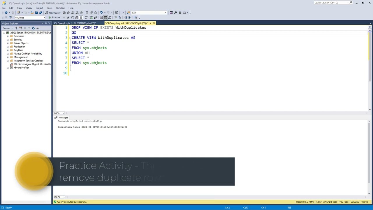 Practice Activity Remove Duplicate Rows In Sql Server Three