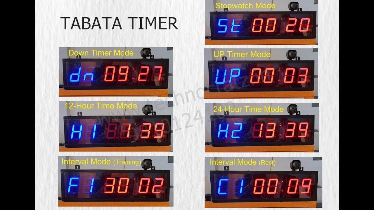 Tabata Timer With Up Down Stopwatch Multiple Lap Interval Rest