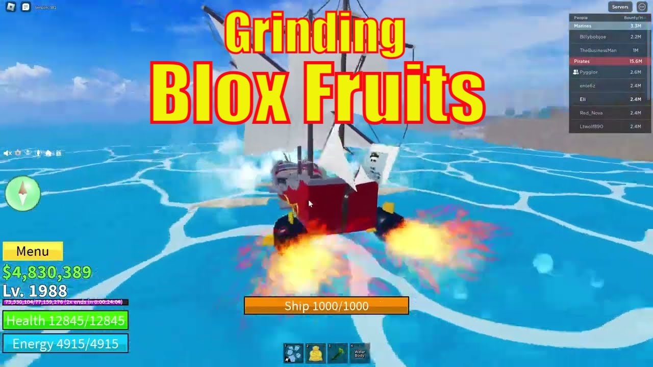 Grinding In Blox Fruits Youtube