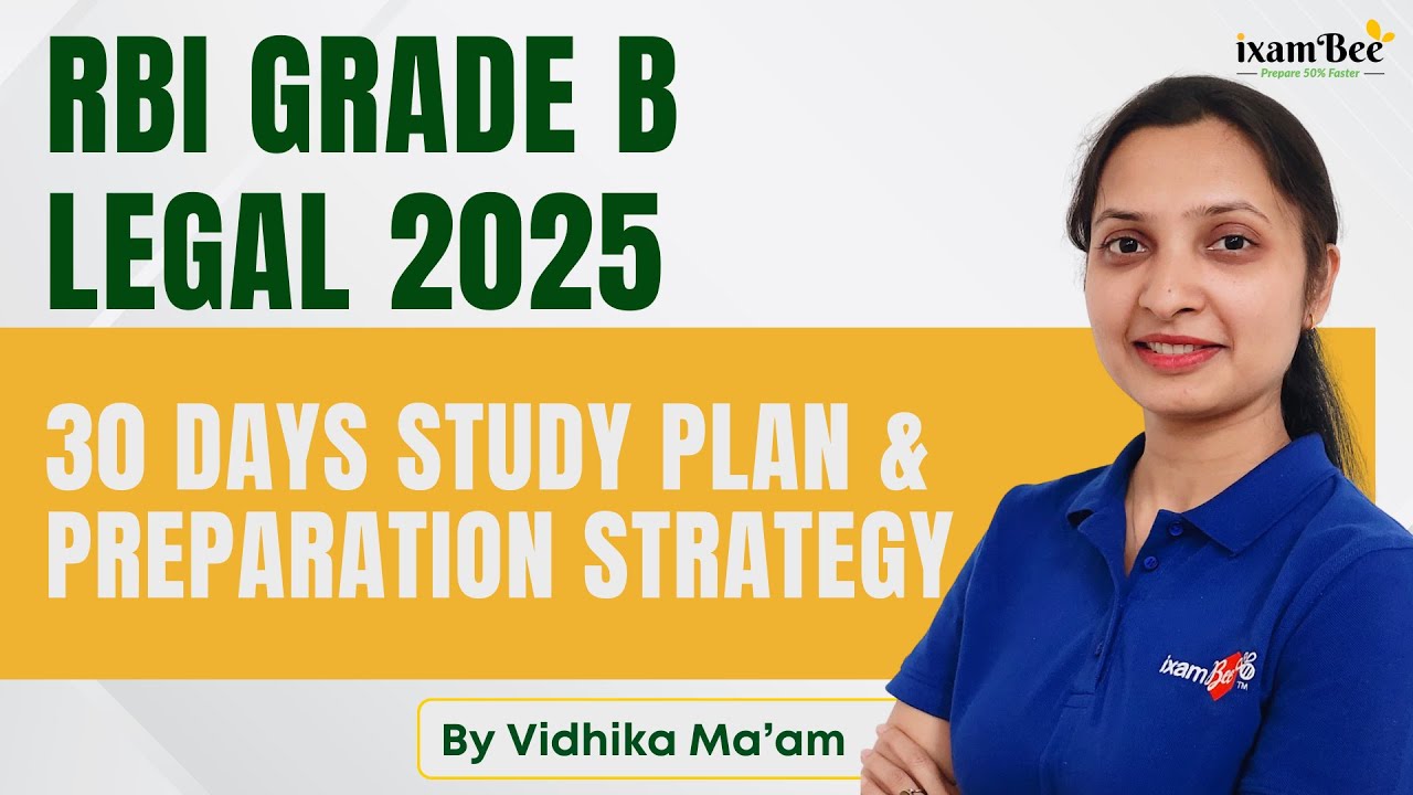 Rbi Grade B Legal 2025 30 Days Study Plan Preparation Strategy