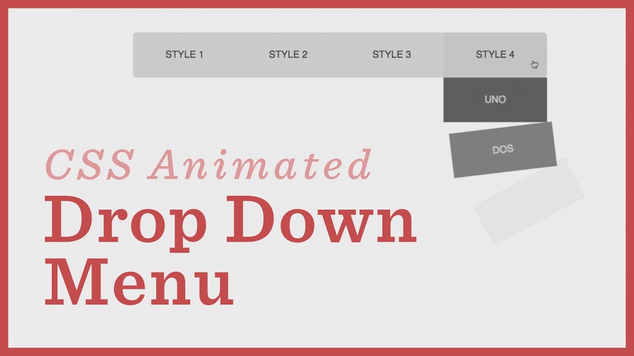 Drop Down Menu Css Animations Youtube