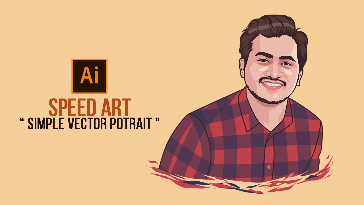 Simple Vector Potrait For Customer Speed Art Using Adobe Illustrator