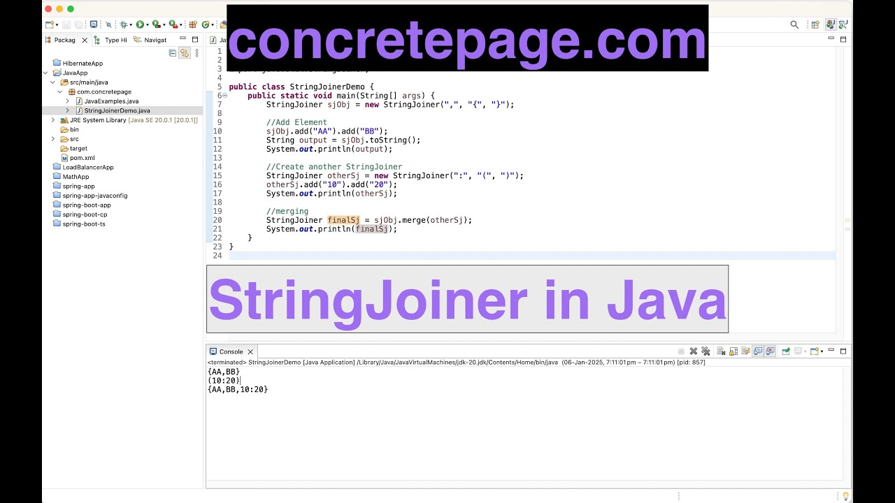 Stringjoiner In Java Youtube