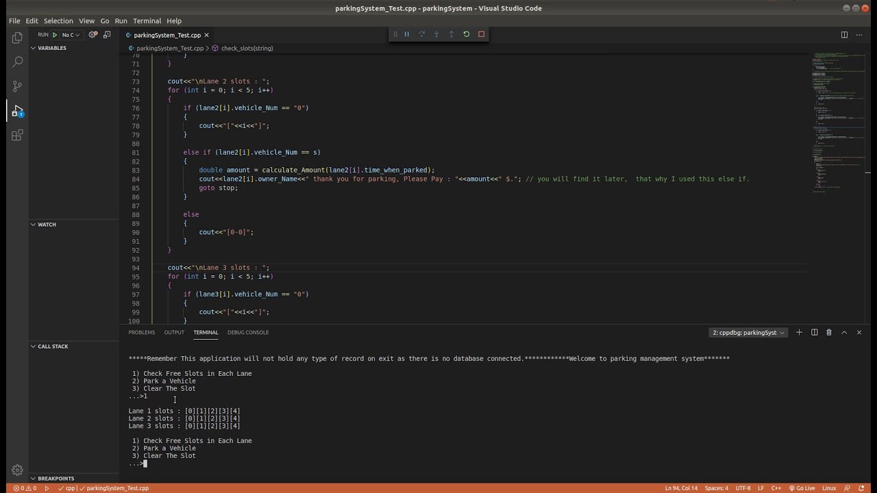 Parking System In C Youtube