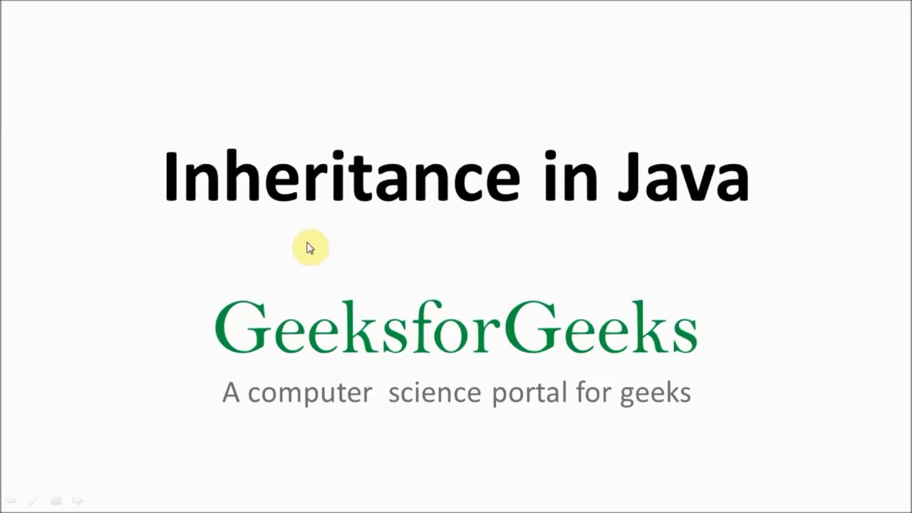 Inheritance In Java Geeksforgeeks Youtube