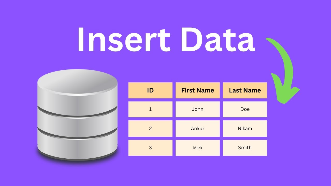 Add Data Rows To Database Table Sql Insert Statement Youtube