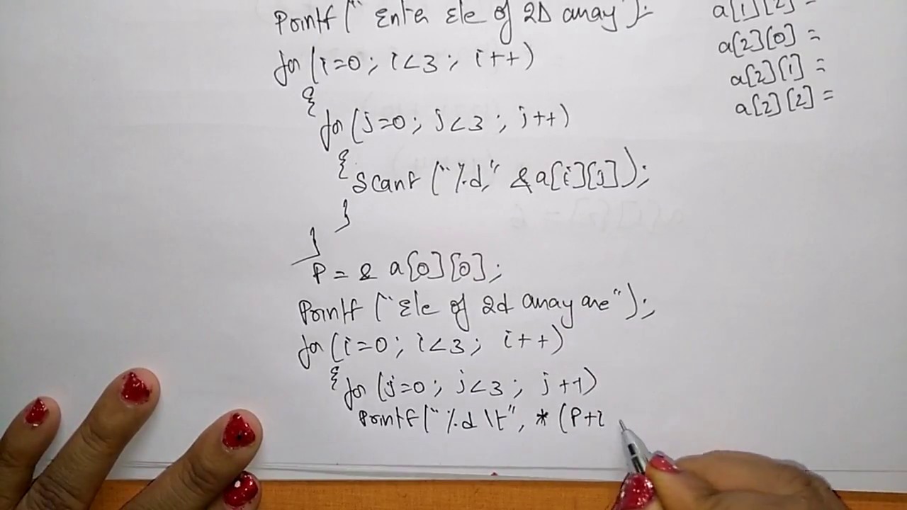Pointers And 2d Arrays In C Simple Program C Programming Lec 48