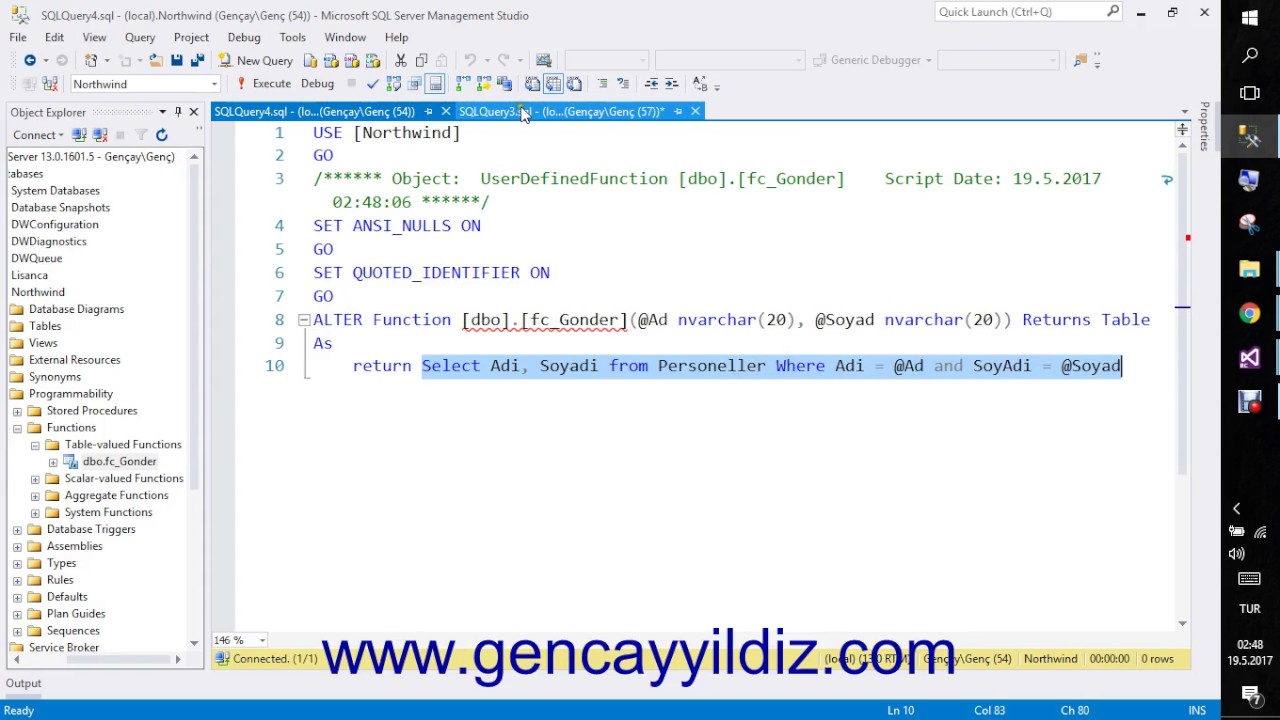100 T Sql Inline Functions Kullan脹m Youtube