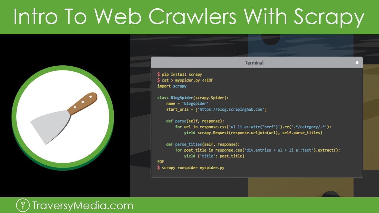 Intro To Web Crawlers Scraping With Scrapy Youtube