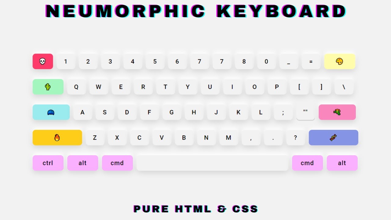 Minimal Neumorphic Keyboard Design Using Pure Html Css Neumorphism