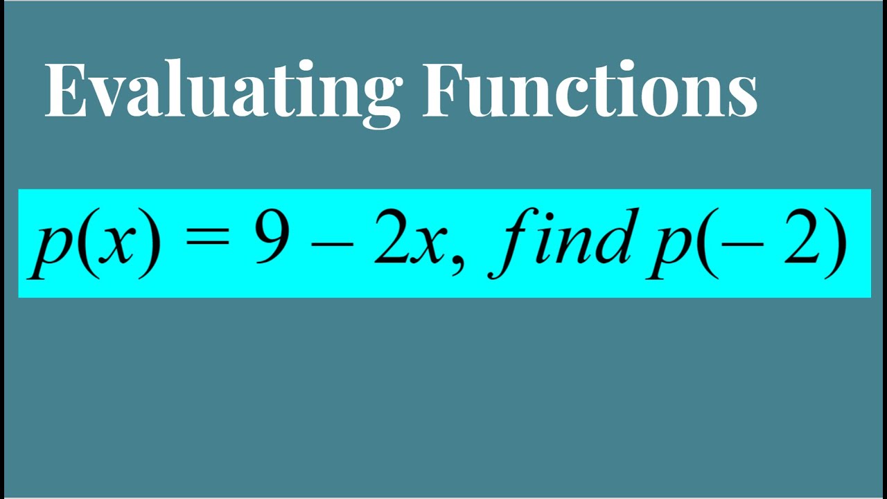 How To Evaluate Functions Youtube