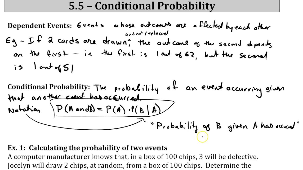 5 5 Conditional Probability 1 Youtube