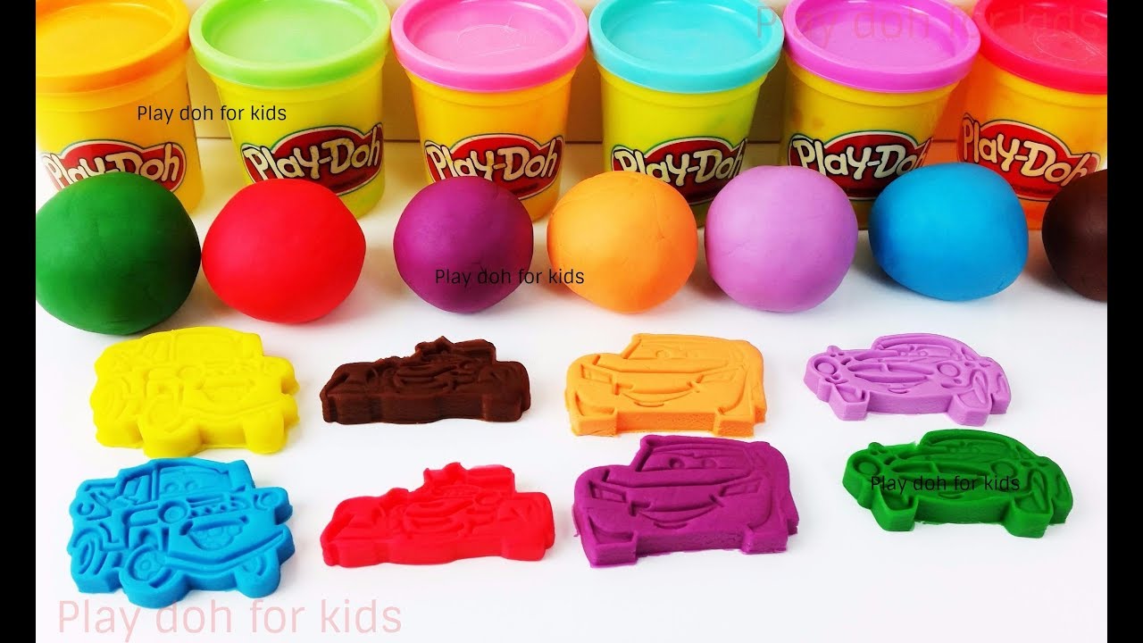 Learn Colors Play Doh Modelling Clay Cars Molds Fun Creative For Kids