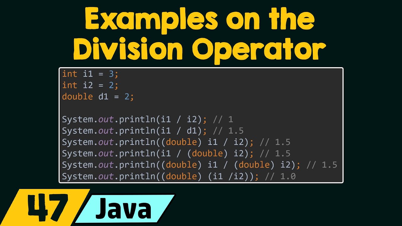 The Division Operator Examples Youtube