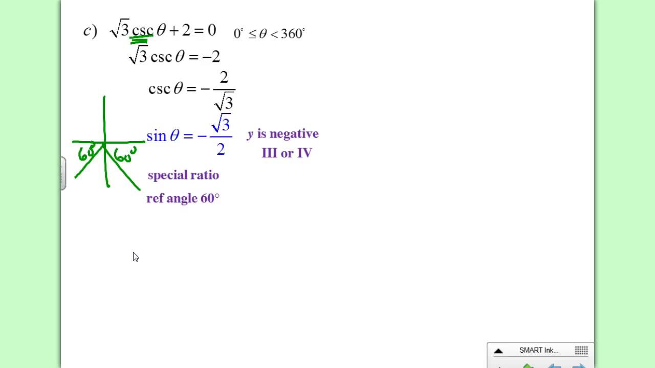 30 1 Trig 1 Solving Basic Trig Equations Youtube