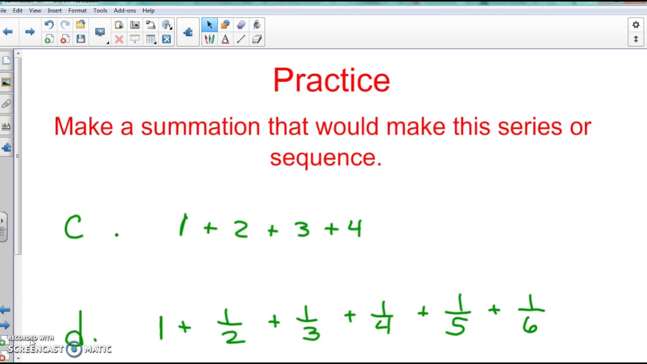 Summation Practice 2 Youtube