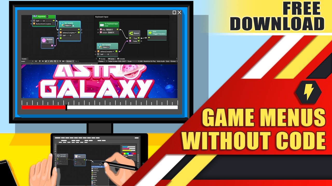 Creating A Game Menu Without Code Part3 Unity Bolt Tutorial Youtube