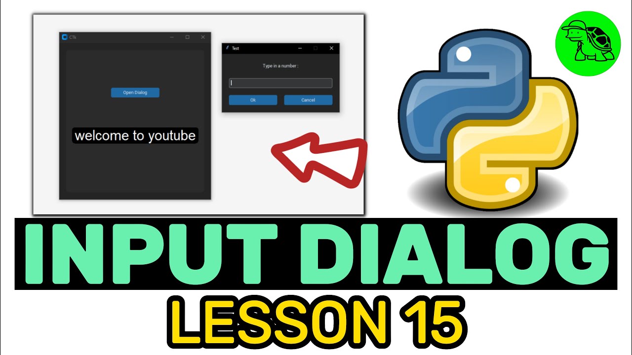 How To Create Input Dialog Python Customtkinter Lesson 15 Youtube