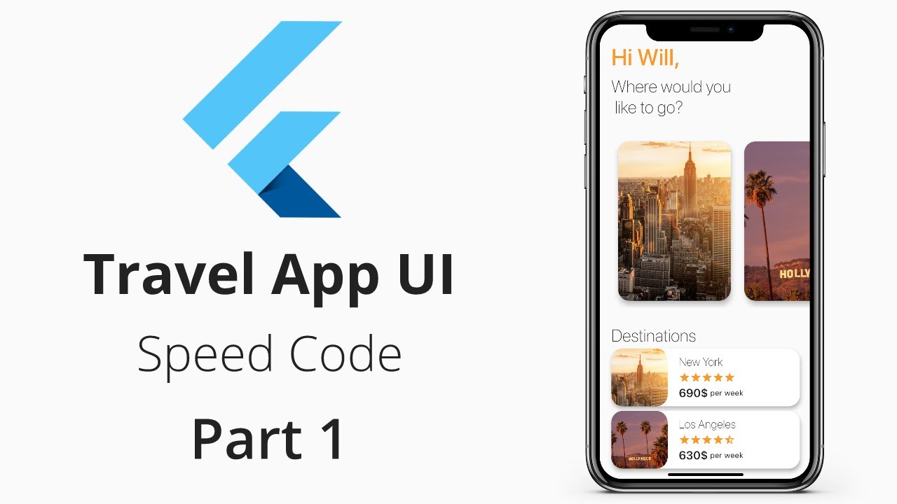 Flutter Travel Booking App Ui Concept Speed Code Part 1 Youtube