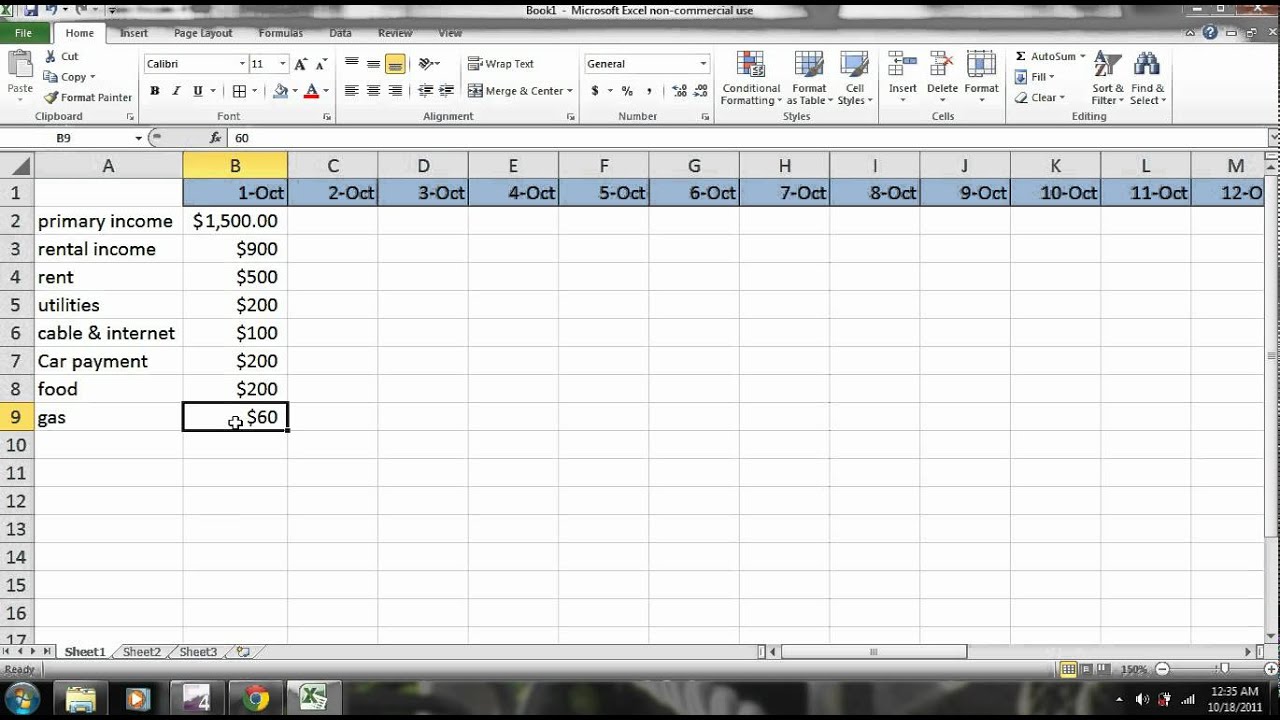 Excel How To Make A Budget Part 1 Personal Finance Tutorial