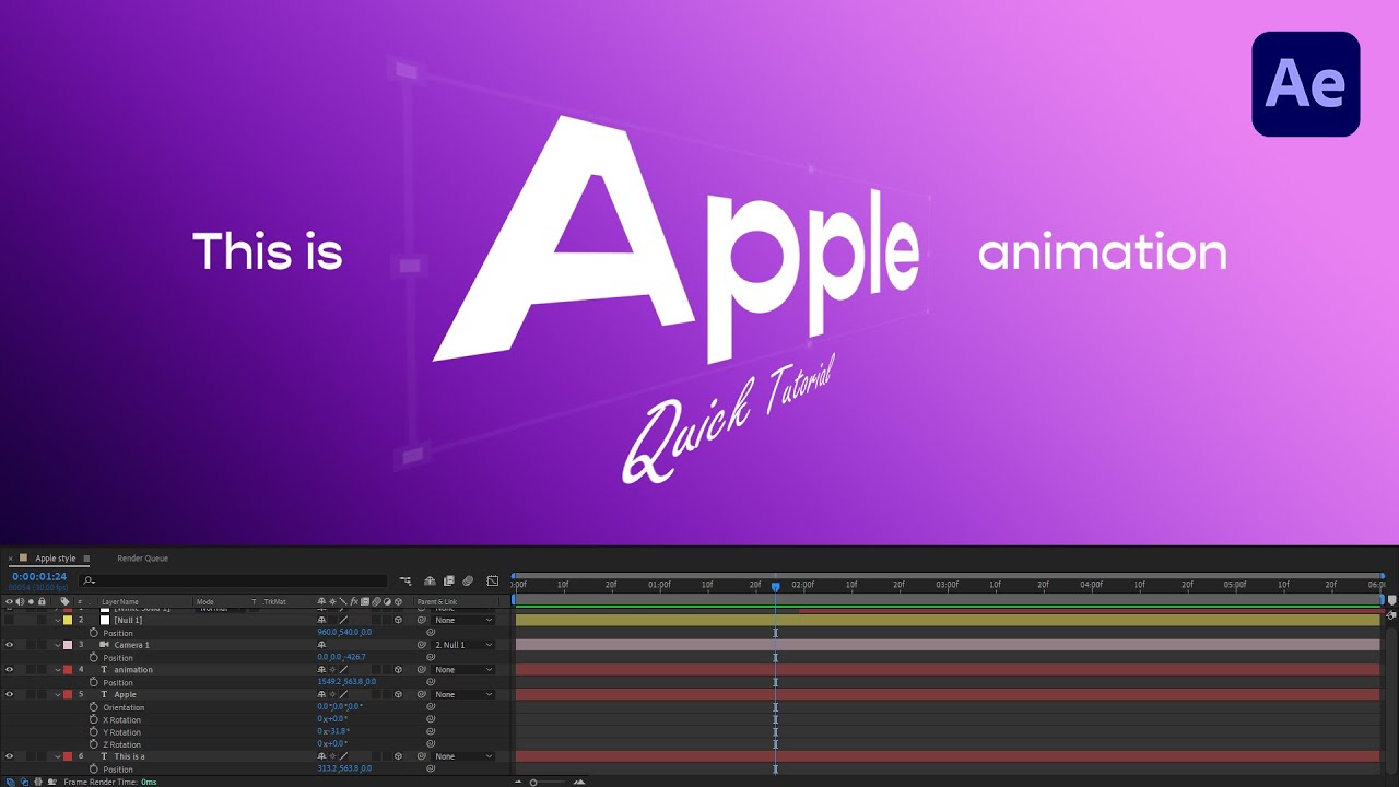 Apple Style 3d Perspective Title Animation After Effects Tutorial