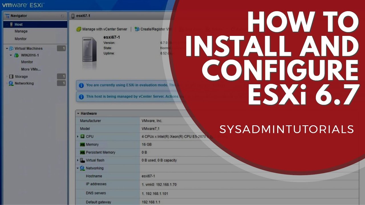 Vmware Esxi Installation And Basic Configuration System 43 Off