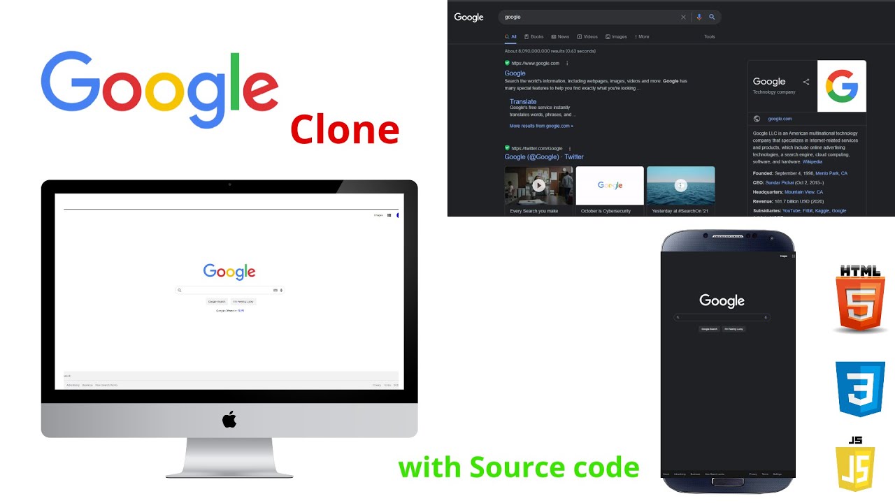 Fully Responsive Google Clone With Step By Step Guide Using Html Css Js