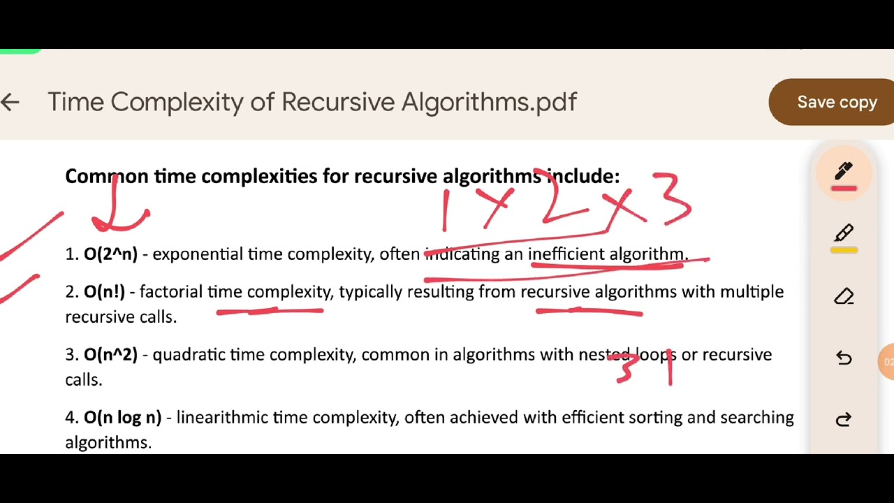 Time Complexity Of Recursive Algorithms Ei 331 Design Analysis Of