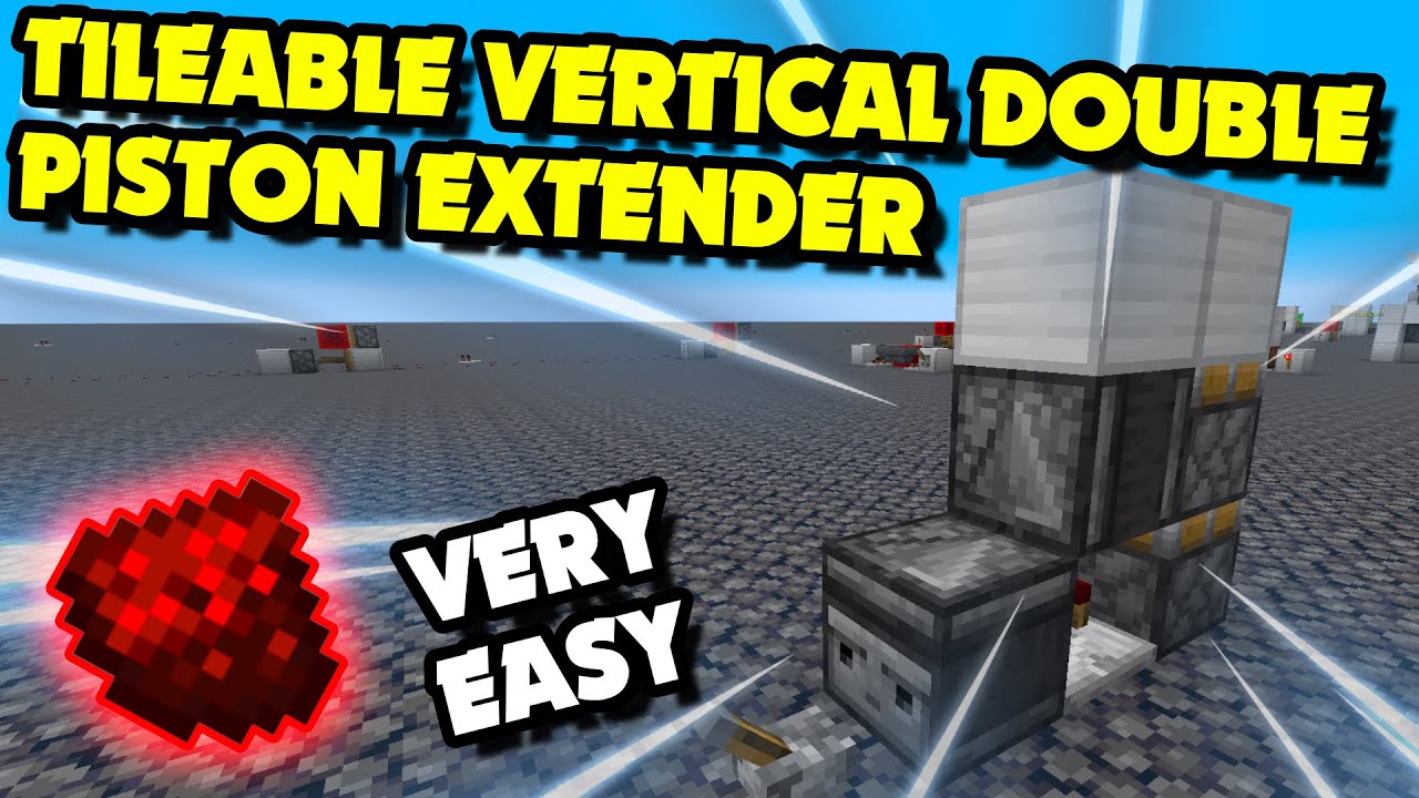 Very Easy Tileable Vertical Double Piston Extenders Minecraft Redstone