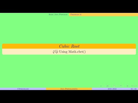 Cubic Root Math Cbrt Java Programming Program 41 Youtube