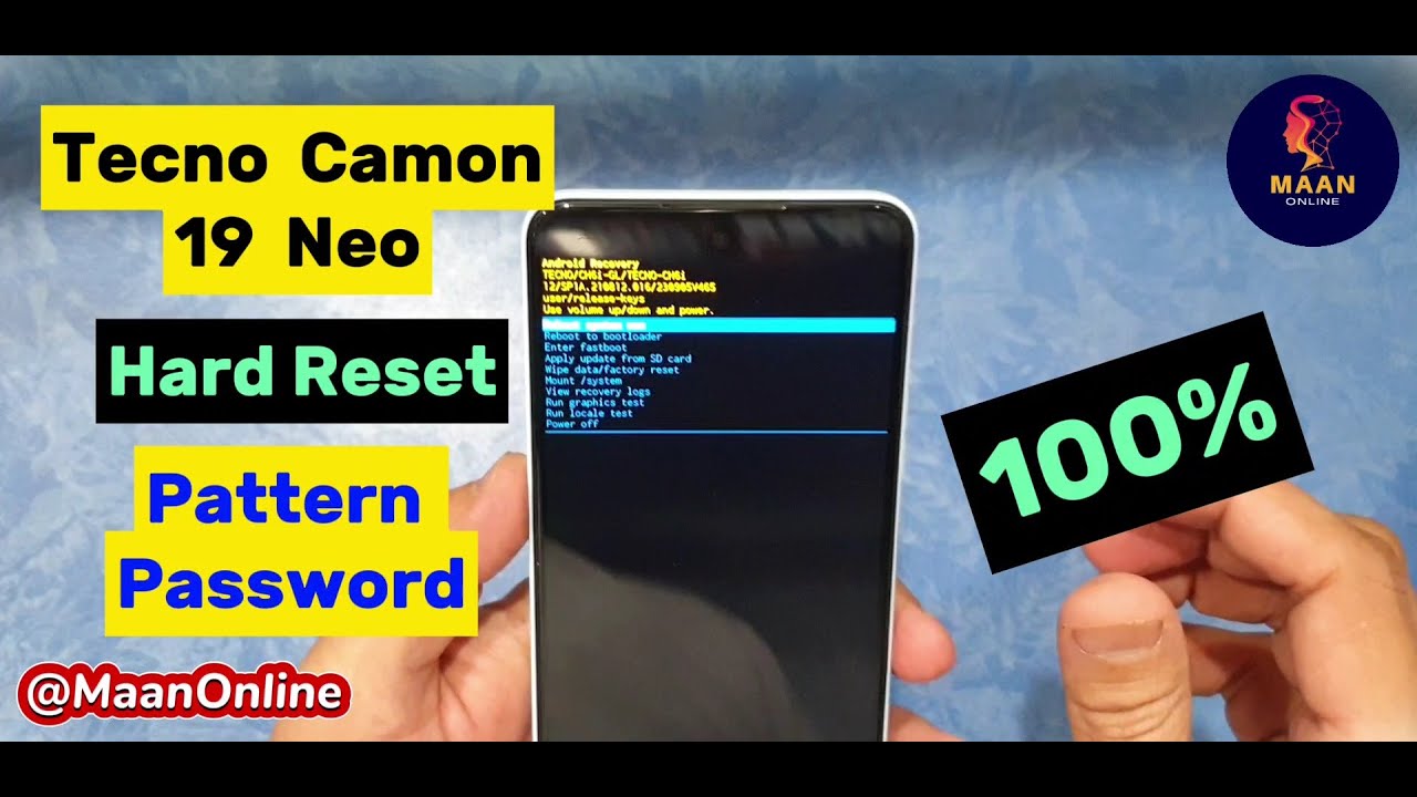 Hard Reset Tecno Camon 19 Neo Ch6i Camon 19 Neo Factory Reset