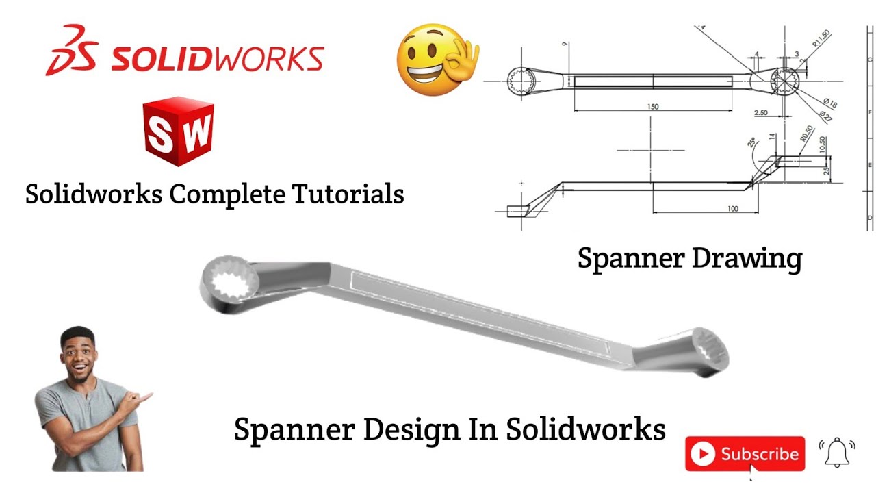 Solidworks Tutorials How To Design Spanner In Solidworks Youtube
