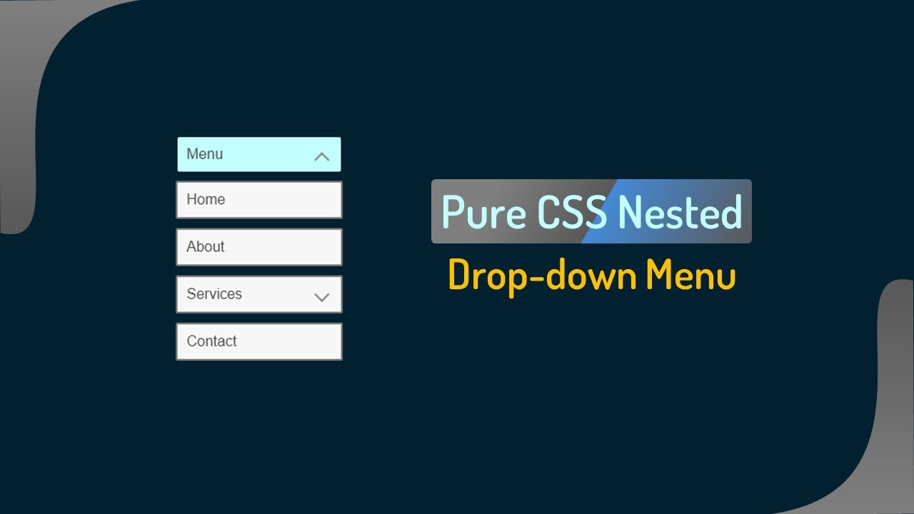 Pure Css Nested Animated Drop Down Menu Youtube
