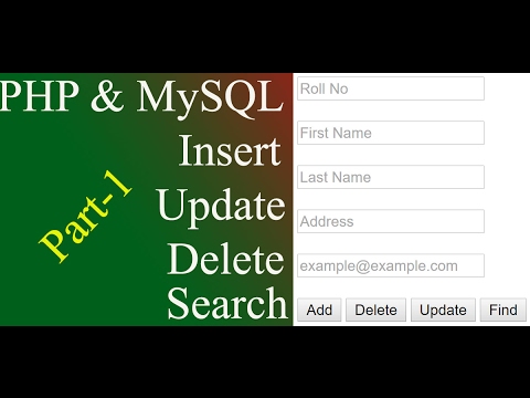 How To Insert Update Delete And Search Data In Mysql Database Using Php