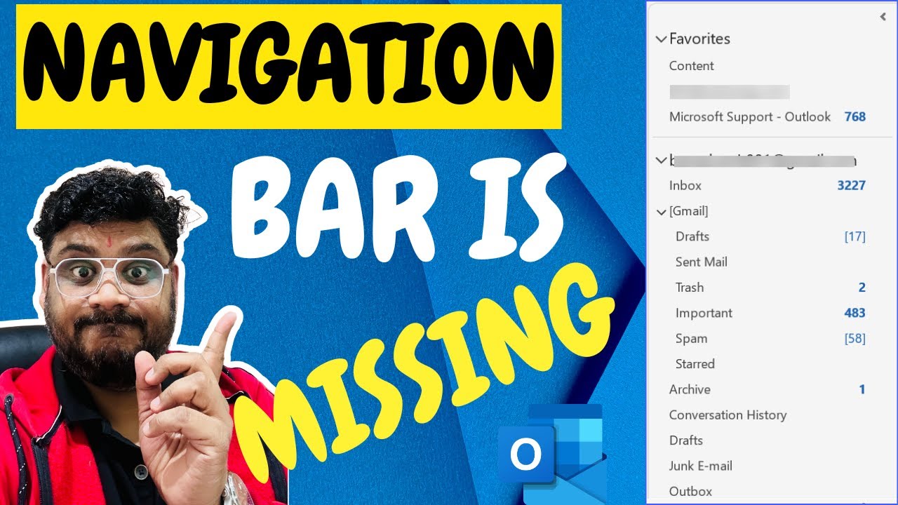 Resolved Navigation Bar Is Missing In Outlook Youtube