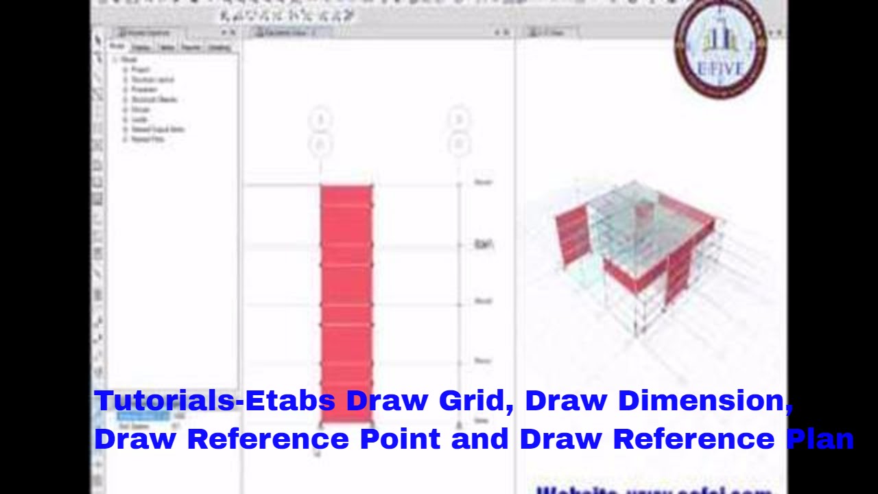 Tutorials Etabs Draw Grid Draw Dimension Draw Reference Point And