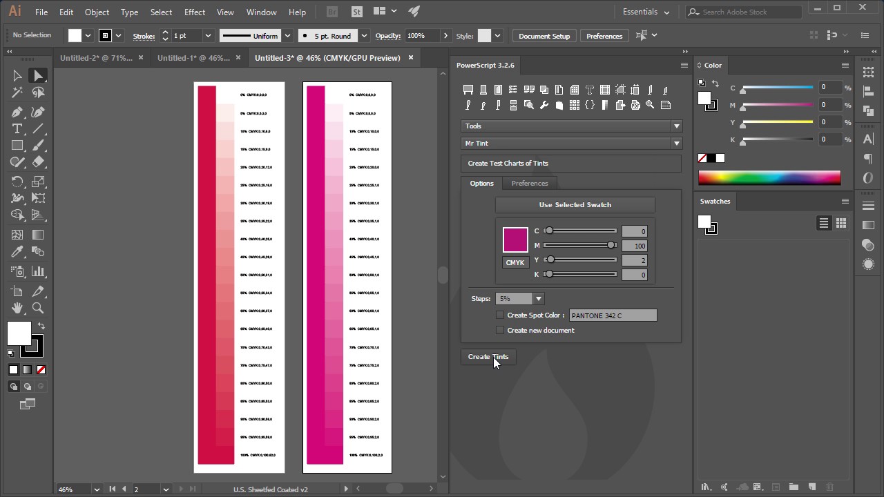 Mr Tint Test Charts Powerscript For Adobe Illustrator Youtube